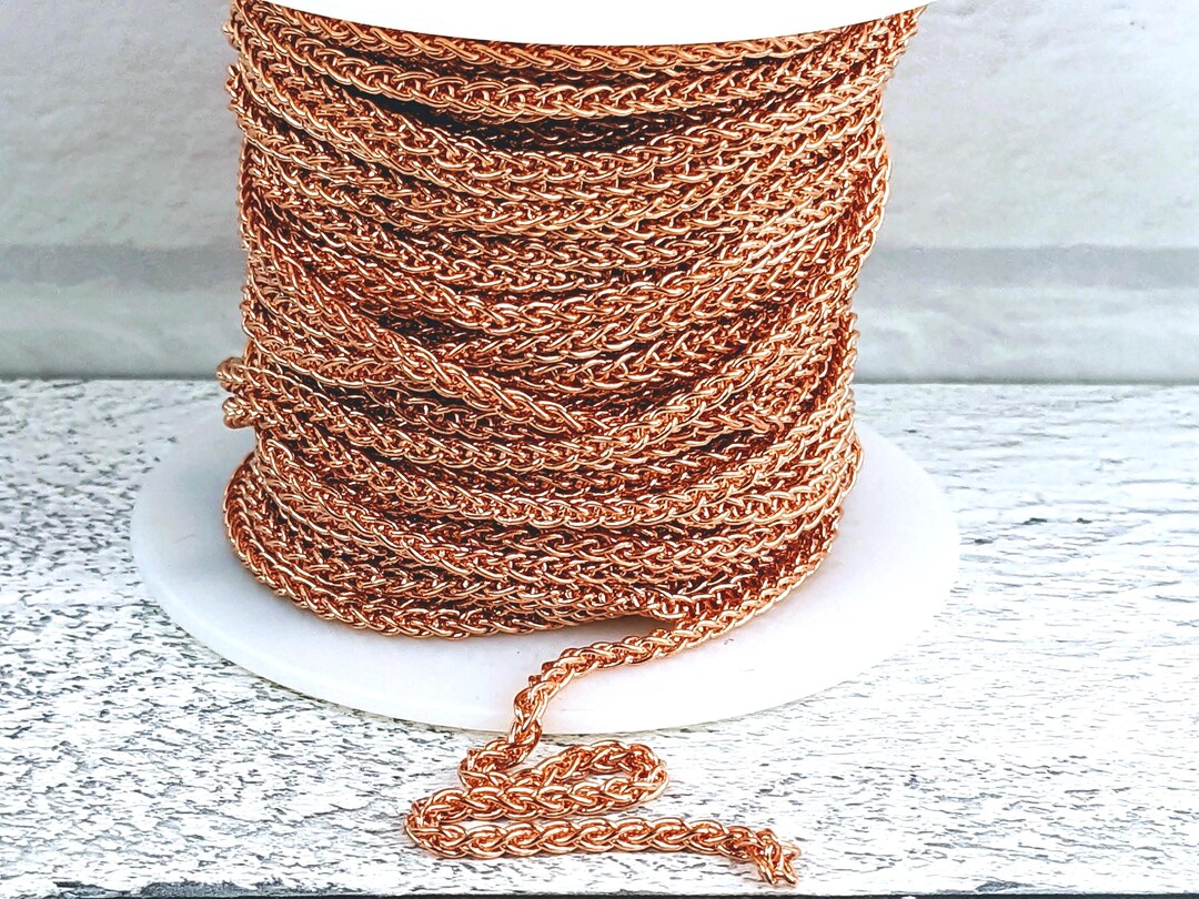 2mm Wheat Chain in Rose Gold, Rose Gold Wheat Chain - Etsy