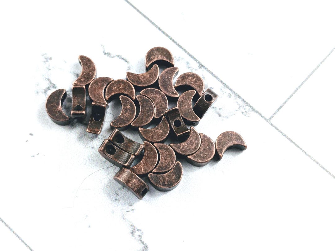 10pcs. Small Antique Copper Ox Moon Beads, Lunar, Crescent, 8x4mm - Etsy