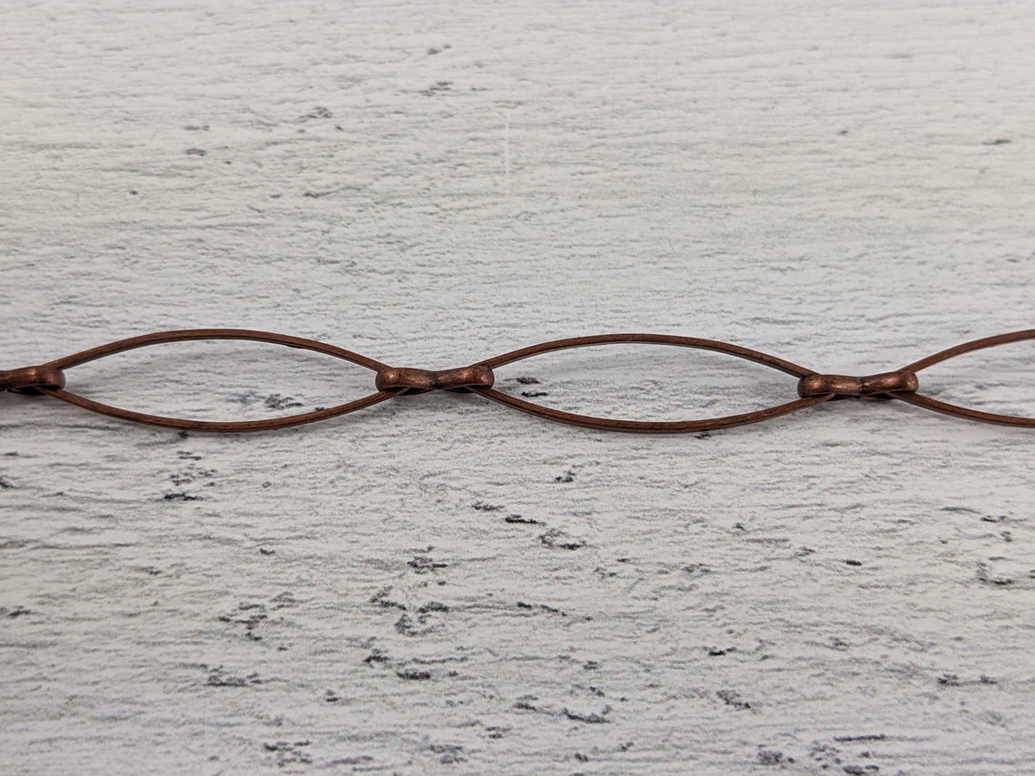 Antique Copper Eye Link Chain 28x7mm Lightweight - Etsy