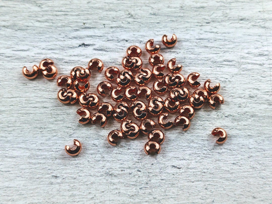 3mm Bright Copper Crimp Covers, Crimps - Etsy