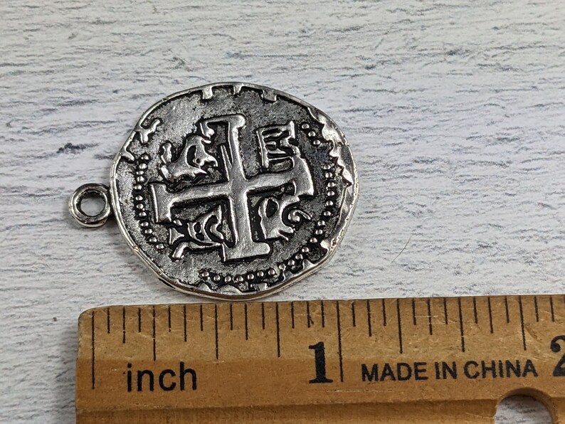 Silver Roman Coin Cross Double Sided Charm Religious - Etsy
