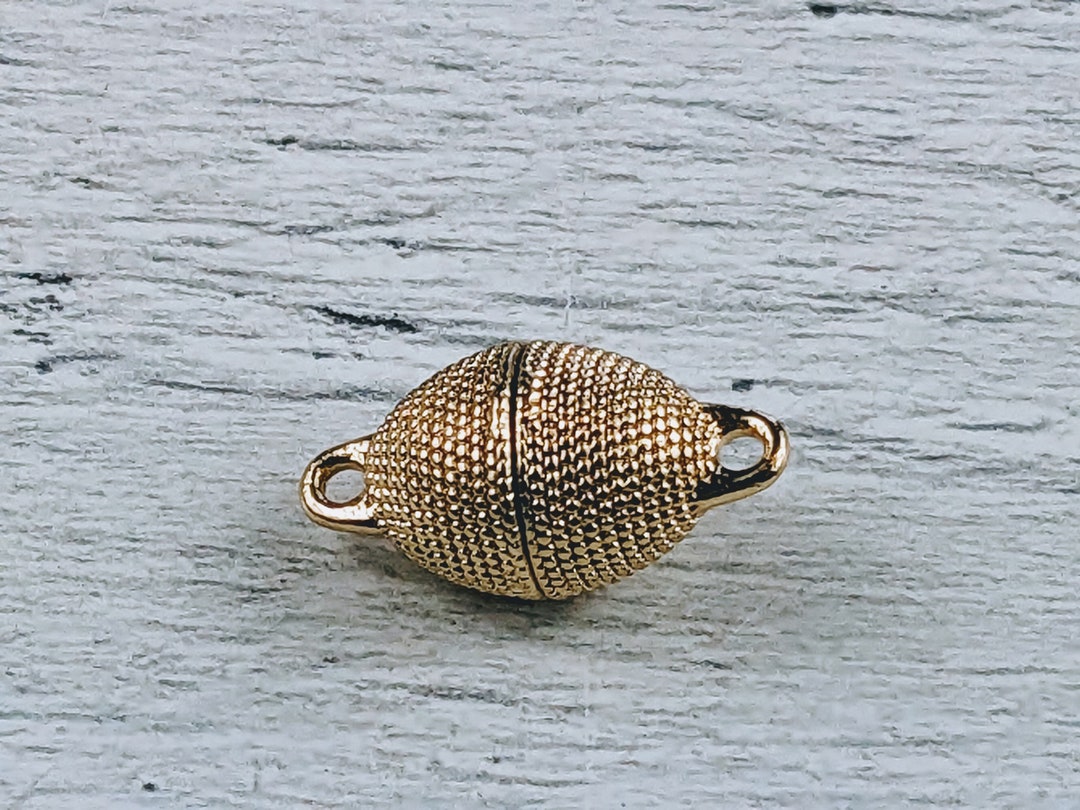 Gold Plated Ornate Magnet Clasp, Strong Closure, Dotted Design, 21x11mm ...