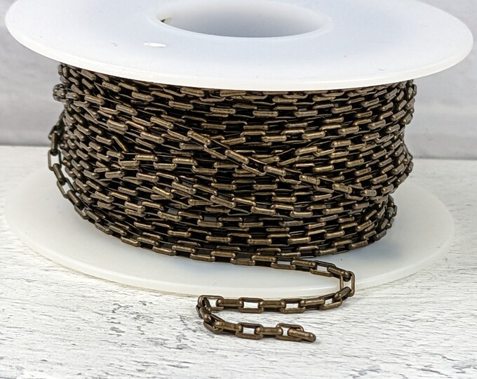 Oval Link Chain, Paperclip Cable Chain, Necklace Chain, Raw Brass Chain ...