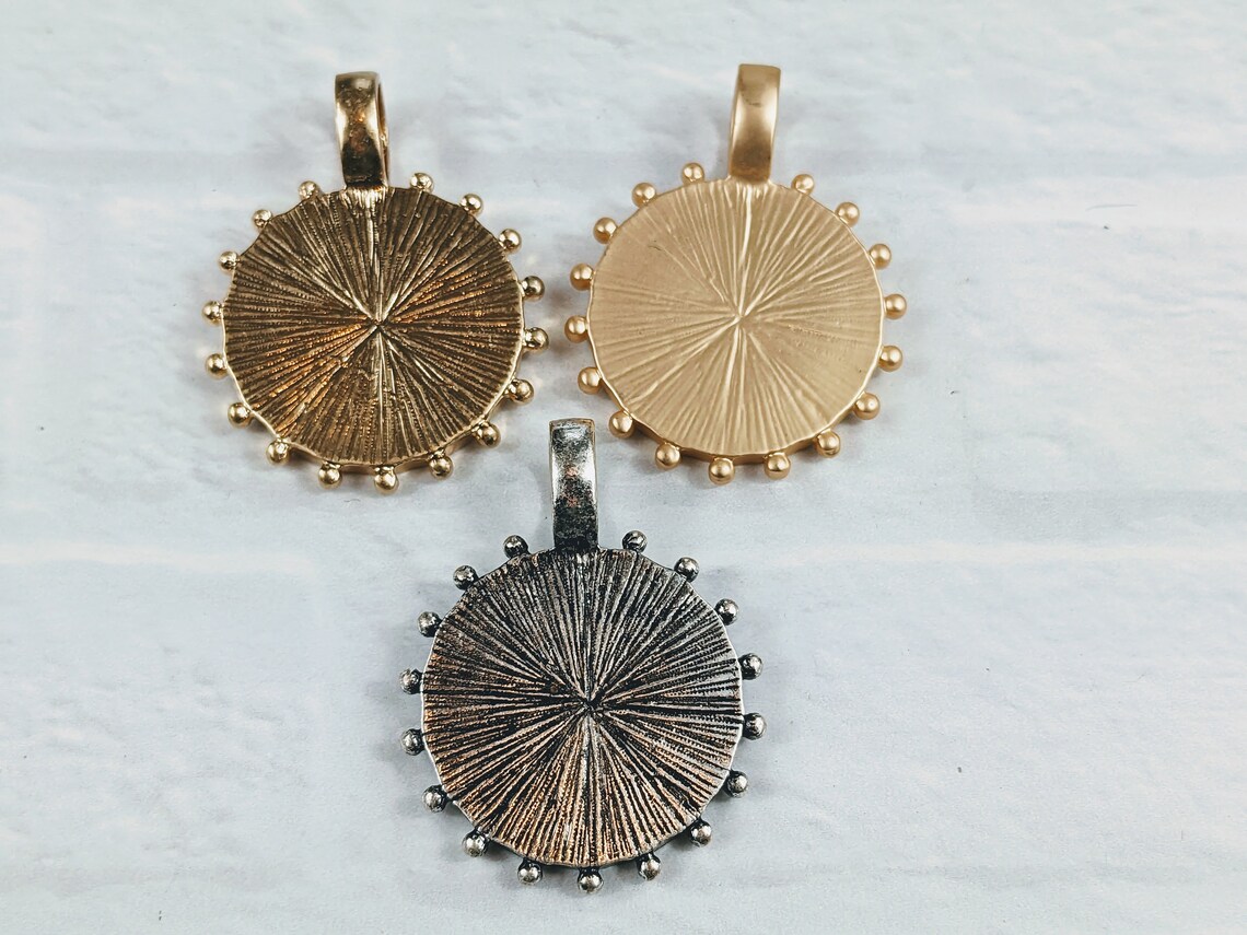 Matte Gold, Worn Gold or Antique Silver Crystal Rhinestone Replica Coin ...