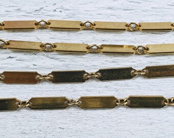 14K Gold Filled Diamond Shape Bar Chain, 8x1.5 Mm, GF-122 - Etsy