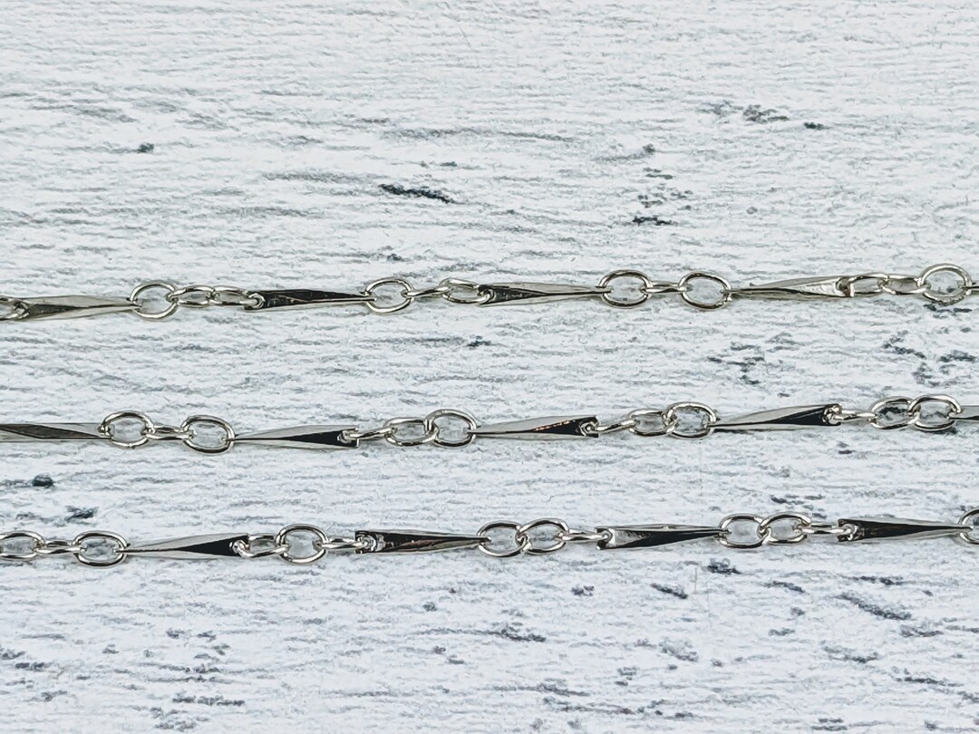 Silver Plated Twisted Bar Chain, Dynamite Chain, Dainty Chain - Etsy