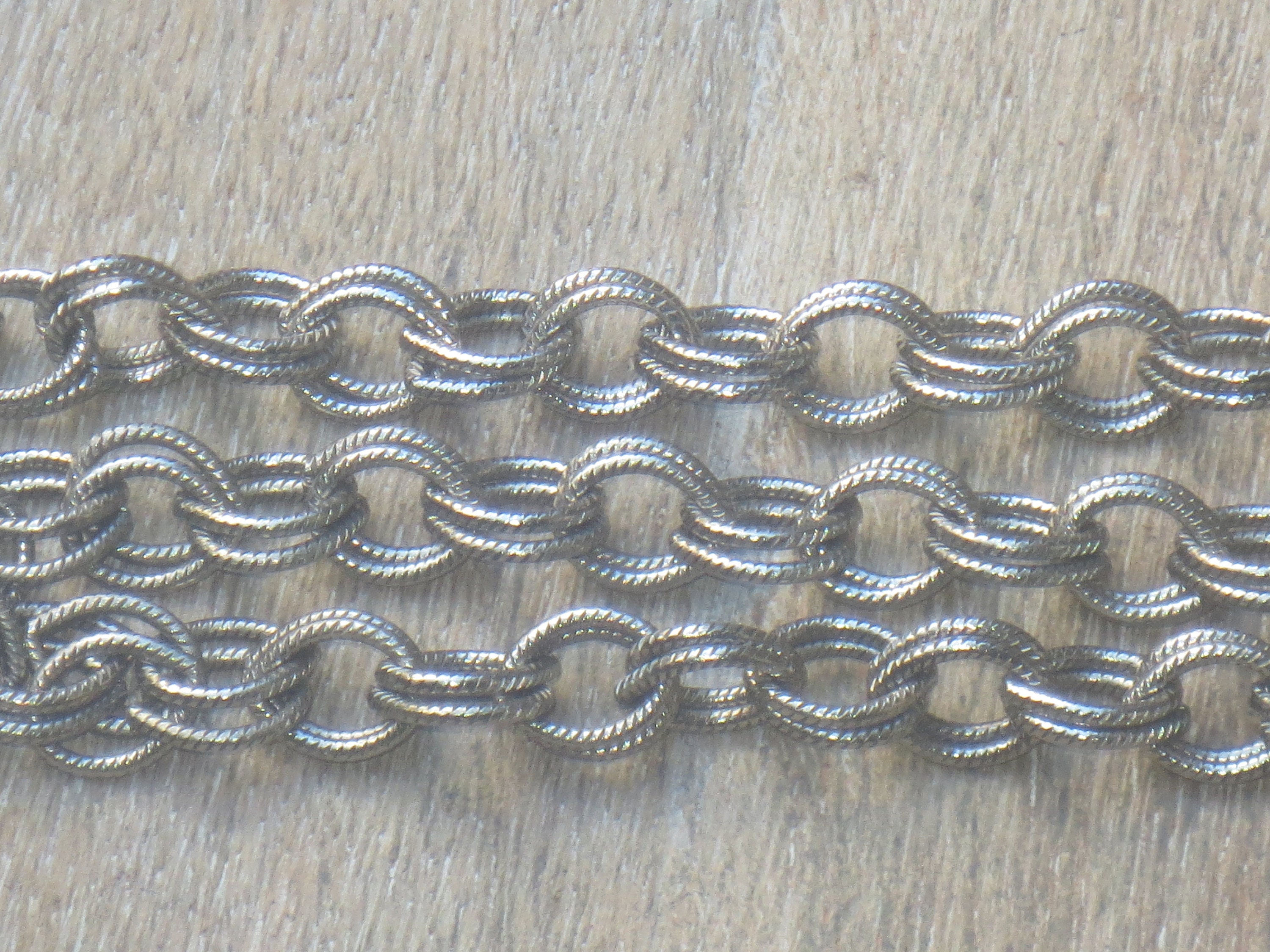 Antique Silver Textured Double Link Cable Chain High Quality - Etsy
