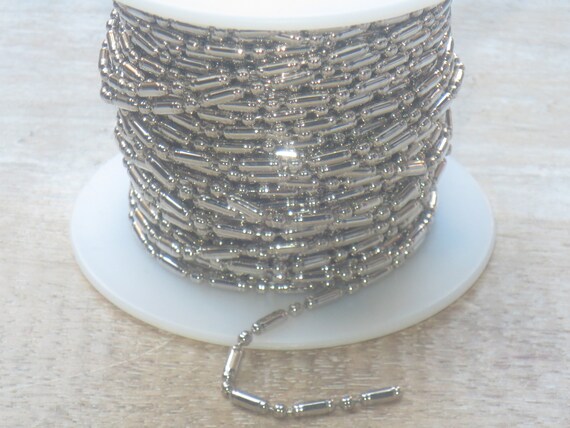 2mm Silver Rhodium Plated Lined Ball Bar Chain Ball Chain - Etsy
