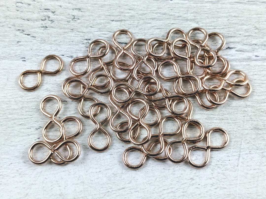 Rose Gold Plated Figure 8 Connectors, Infinity, Links, 15pcs. 20x9mm ...