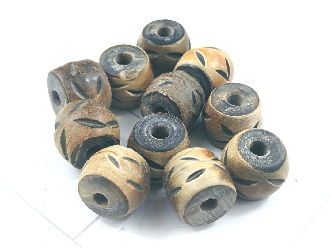 16x11mm Water Buffalo Horn Flower Motif Rondelle Beads, Large Hole ...