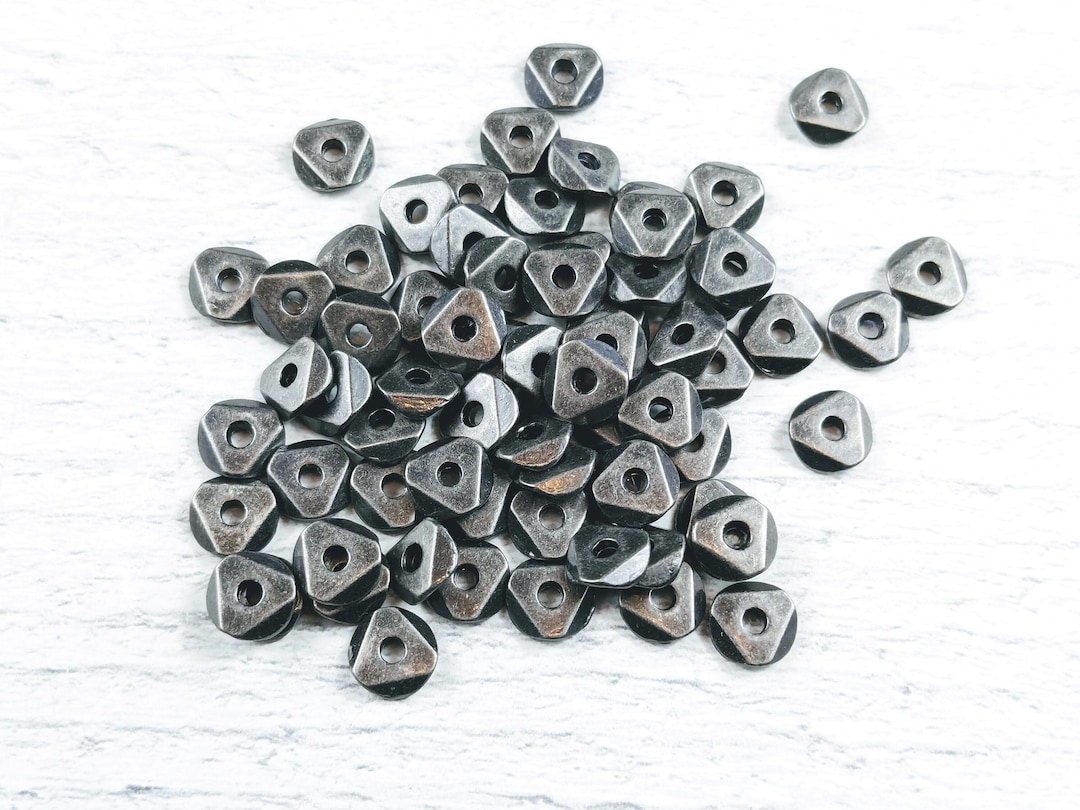 Gunmetal Triangle Spacer Beads, 6mm, 25pcs. Matte Finish - Etsy