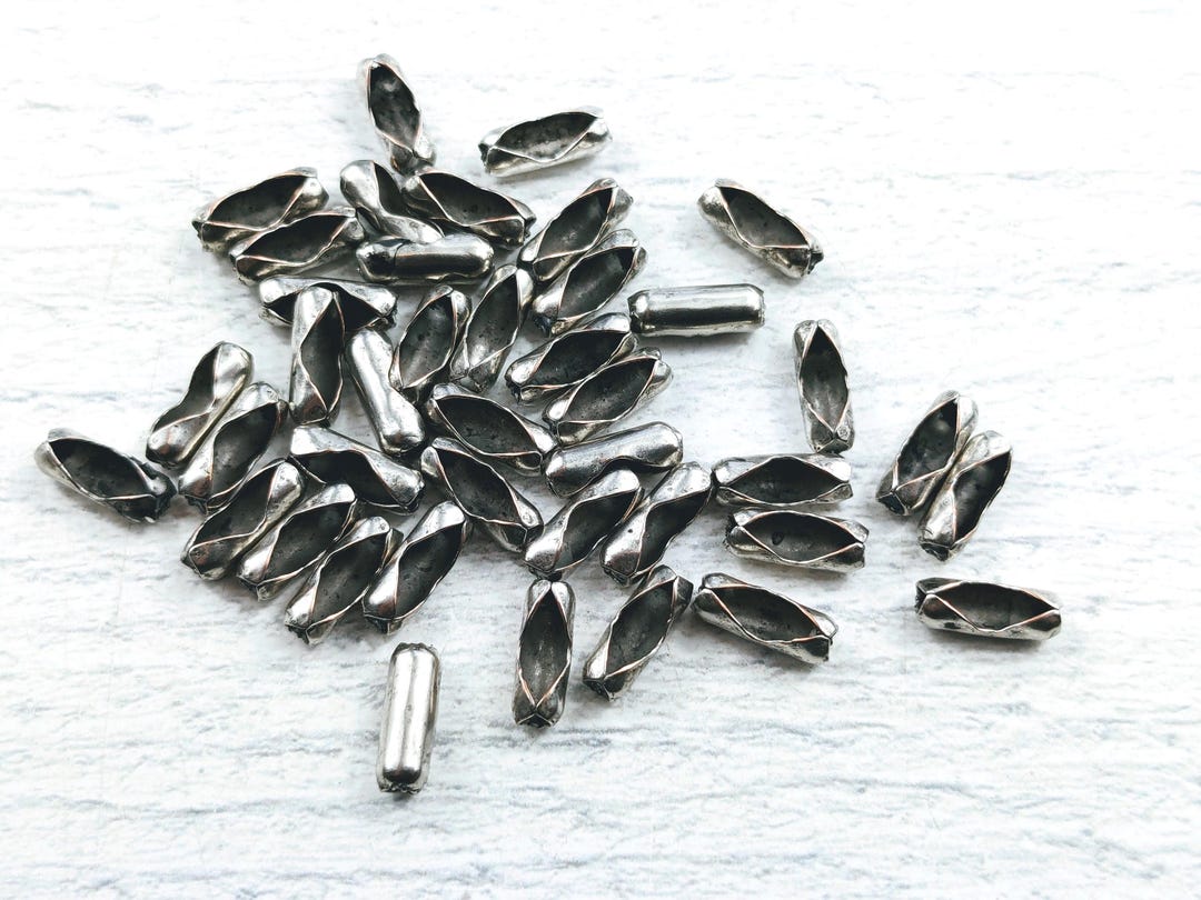 2mm Antique Silver Ball Chain Connectors, Links, Clasps - Etsy