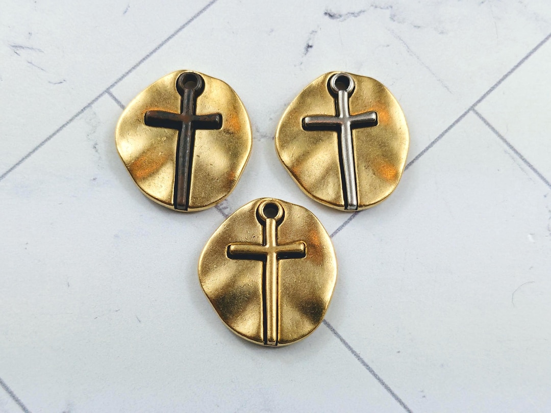 Antique Gold, Antique Silver Ox or Rustic Brown Plated Mixed Hammered ...
