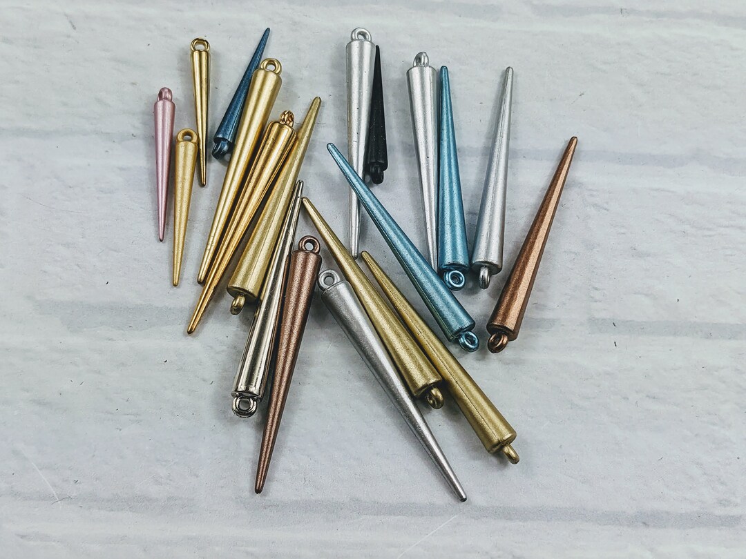 Colored Aluminum Spike Pendants Lightweight Mixed Set - Etsy