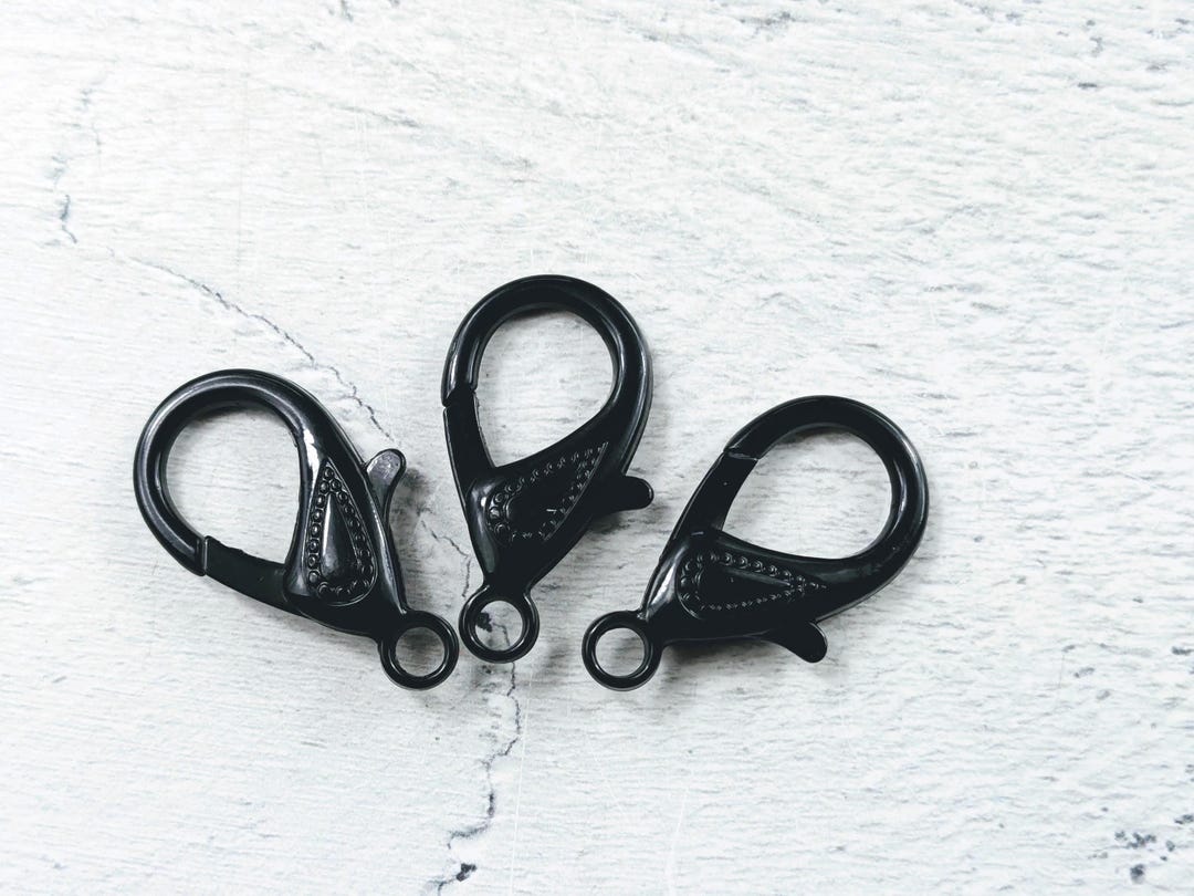 5pcs. Large Black Plated Ornate Lobster Clasps, Double Sided Design ...