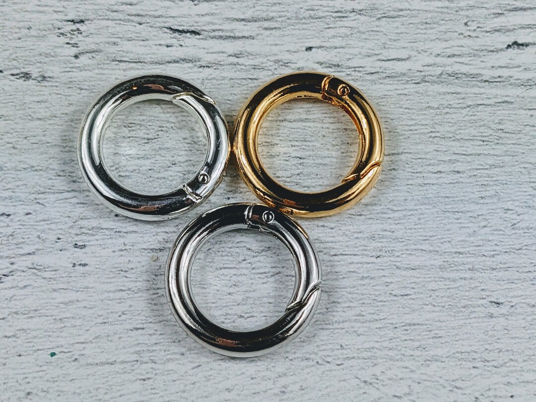 Silver, Rhodium or 18k Gold Plated O Gate Clasps, 1pc. Spring, 19mm ...