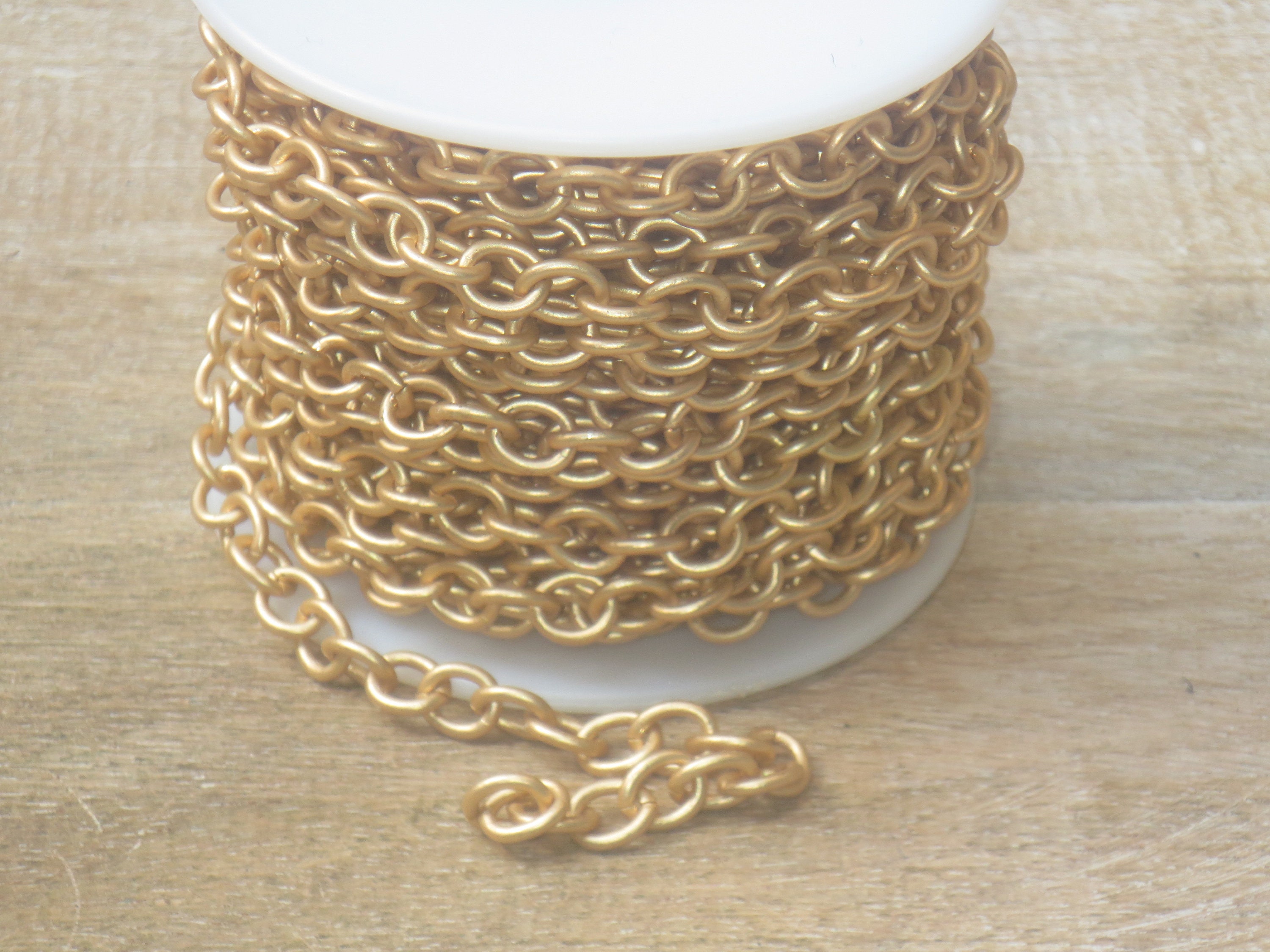 Small Heavy Matte Gold Link Chain - Etsy