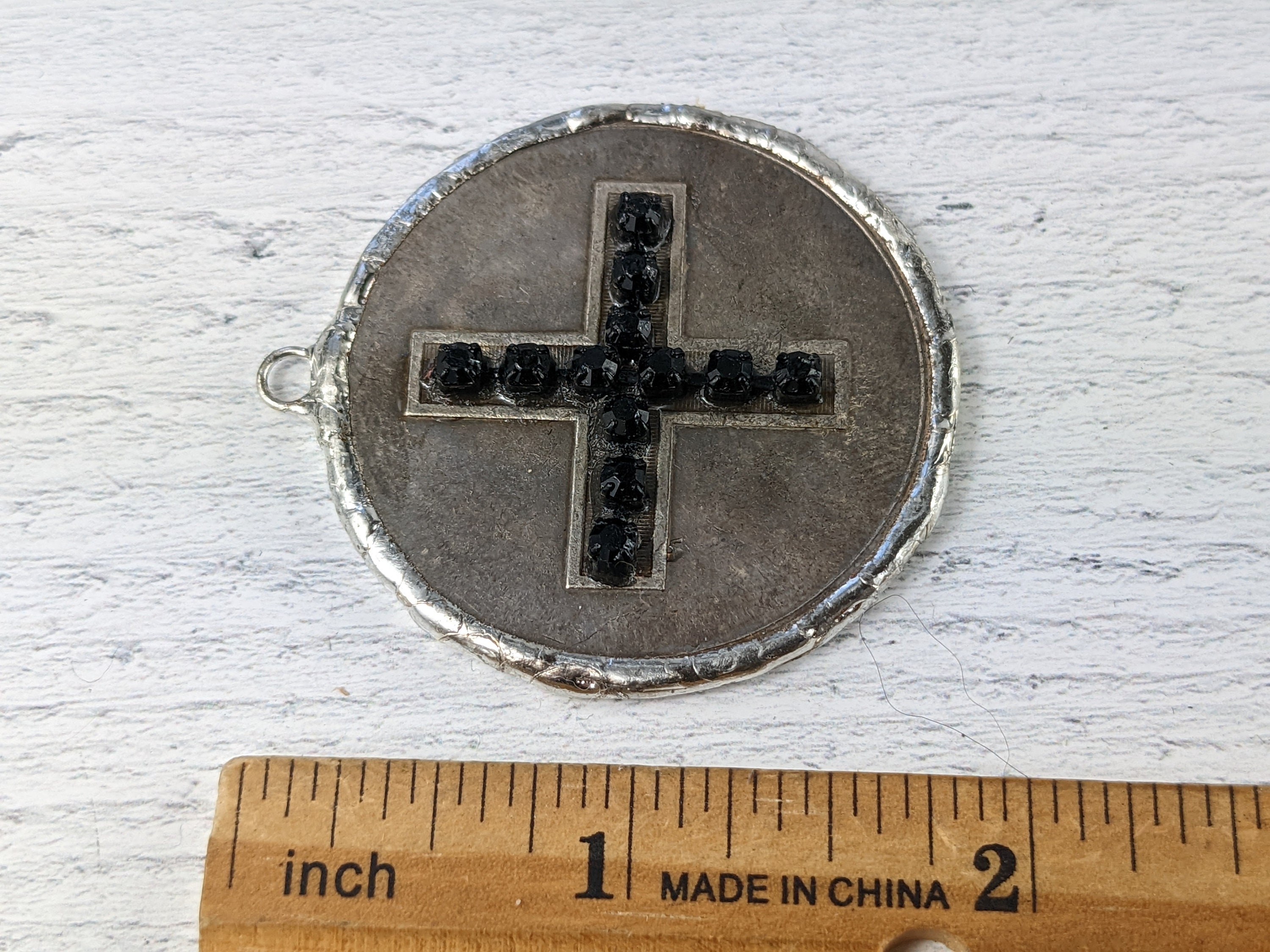 Hand Soldered Replica Cross Coin With Czech Crystal Rhinestone - Etsy