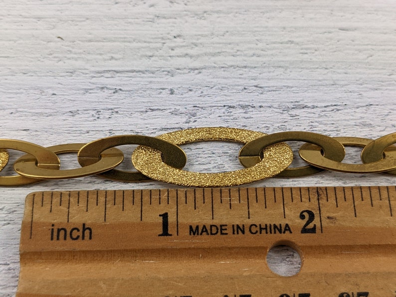Vintage Brass Textured Oval Link Retro Chain Large Oval Links - Etsy