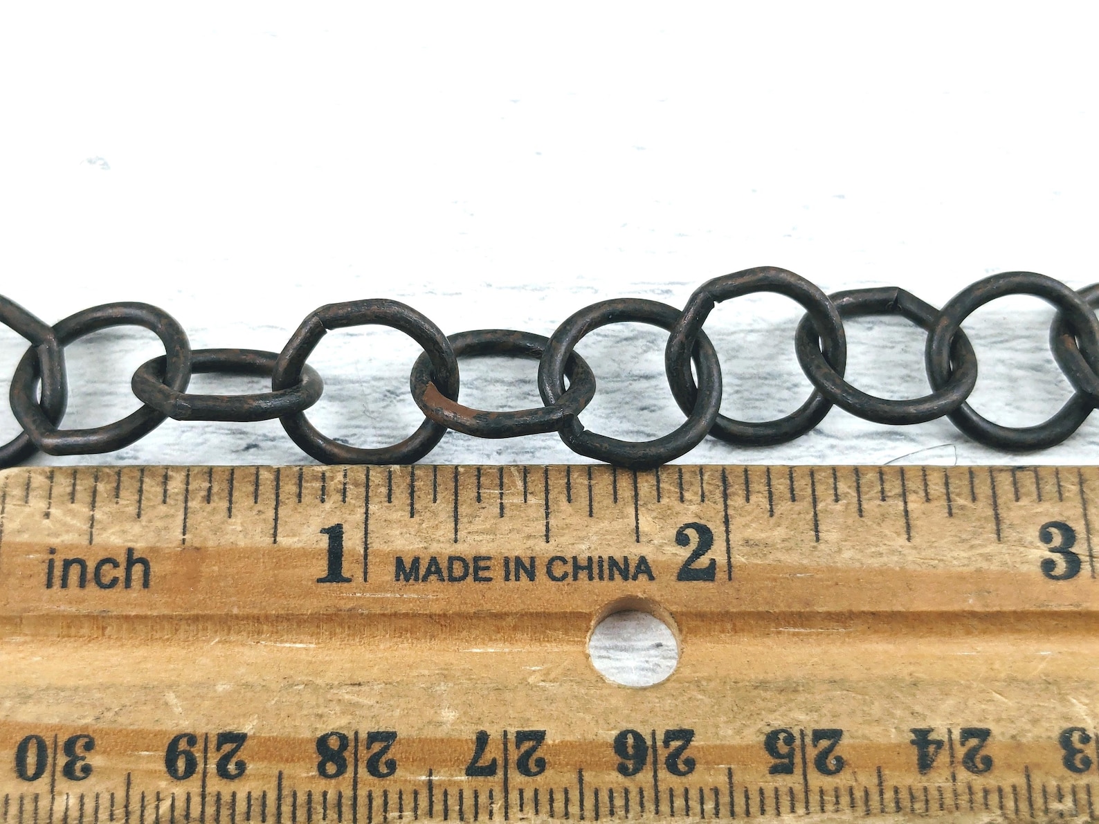 Rustic Brown Plated Hammered Round Cable Link Chain, 13mm, Rusty Brown ...