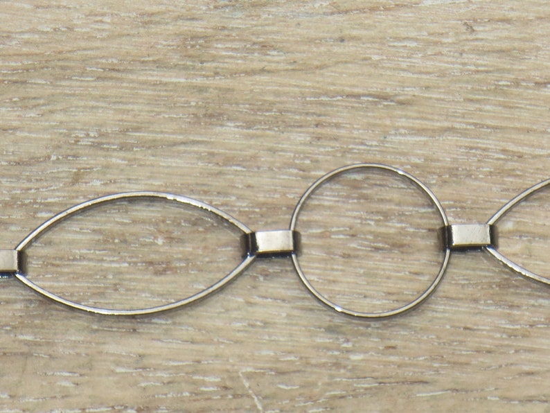 Large Round and Oval Ring Gunmetal Chain Link Chain Circle | Etsy