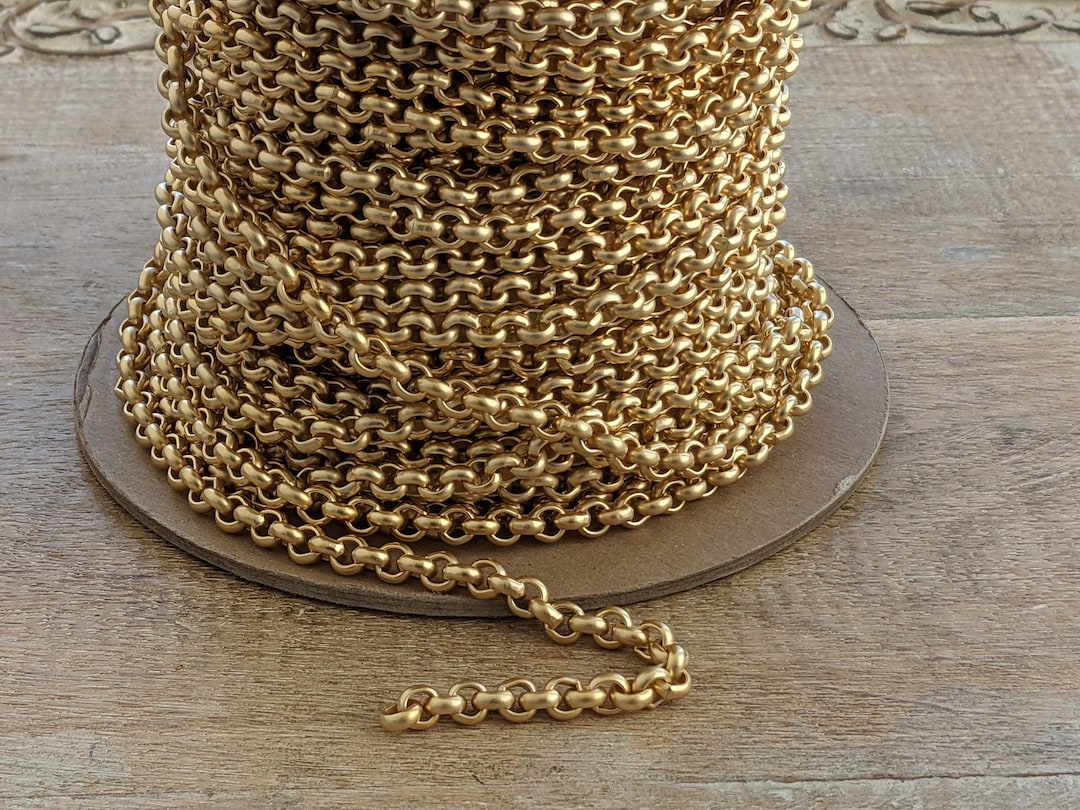 7mm Matte Gold Rolo Chain Link - Etsy