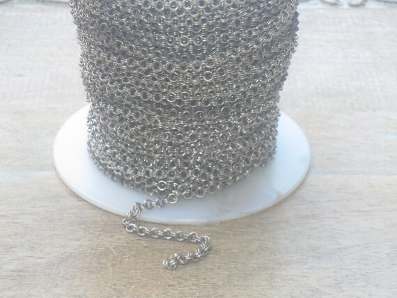Antique Silver Small Double Link Cable Chain High Quality | Etsy