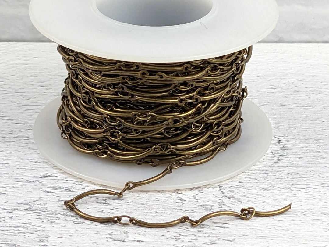 Curved Bar Chain in Antique Brass, Bar Chain - Etsy