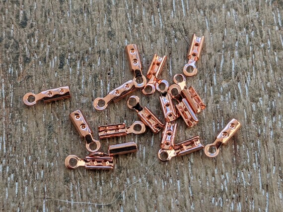 Bright Copper Plated Crimp With Loop for 1mm Ball Chain Fold | Etsy