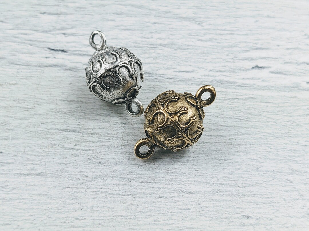 Antique Silver or Antique Gold Ornate Round Connectors, Links, 1pc ...