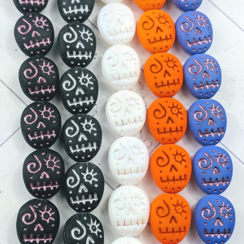 Pink Skull Glass Beads - Etsy