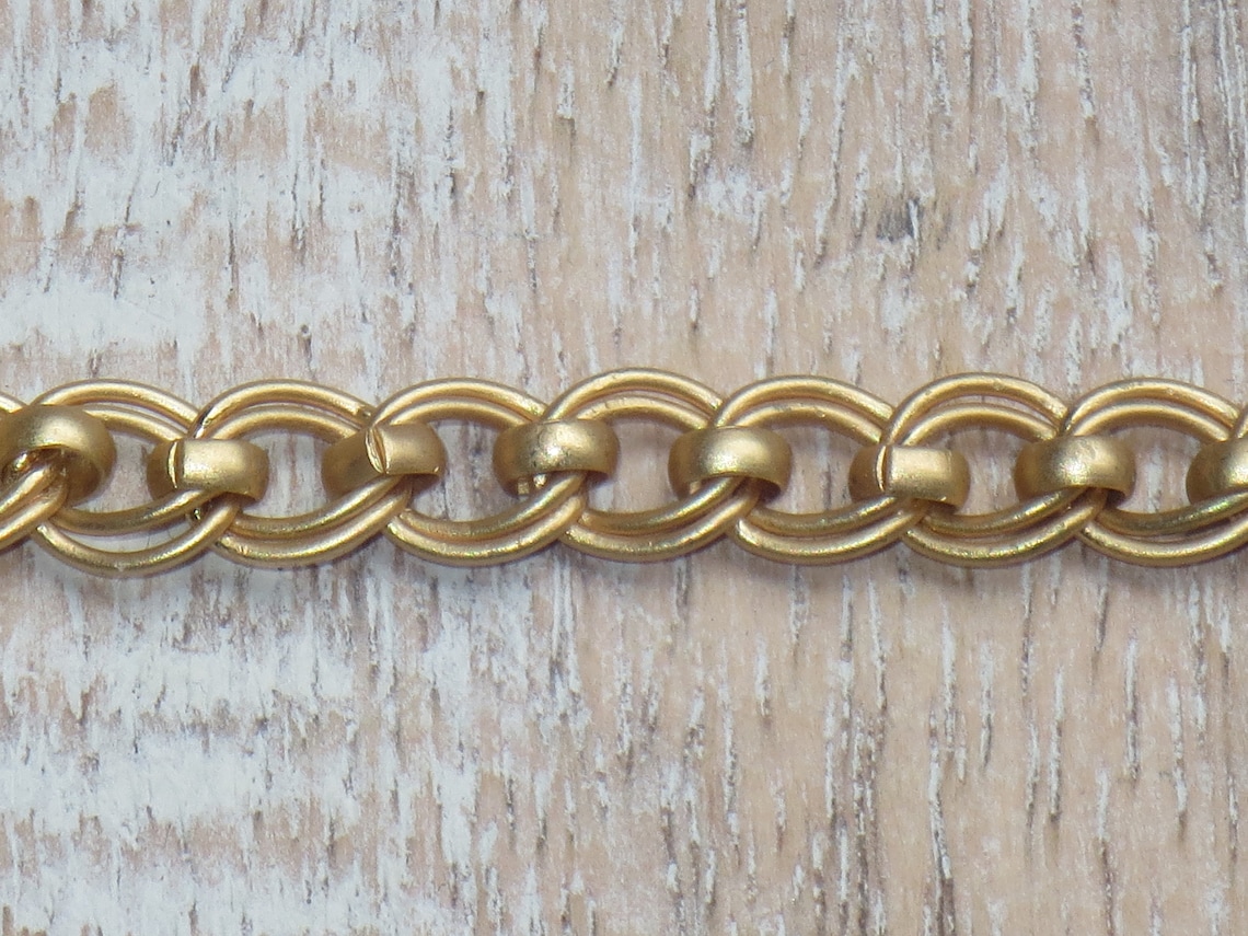 Matte Gold Double Link Curb Chain Double Link Chain | Etsy