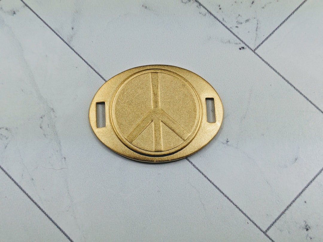 Matte Gold Plated Peace Sign Connector, Link, Bracelet Connector ...