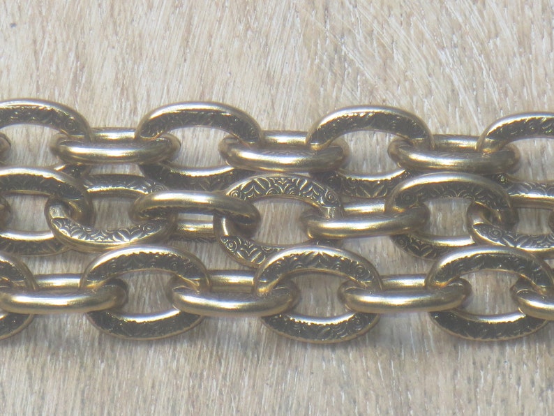 Antique Gold Ornate Textured Cable Link Chain 10x14mm Heavy - Etsy