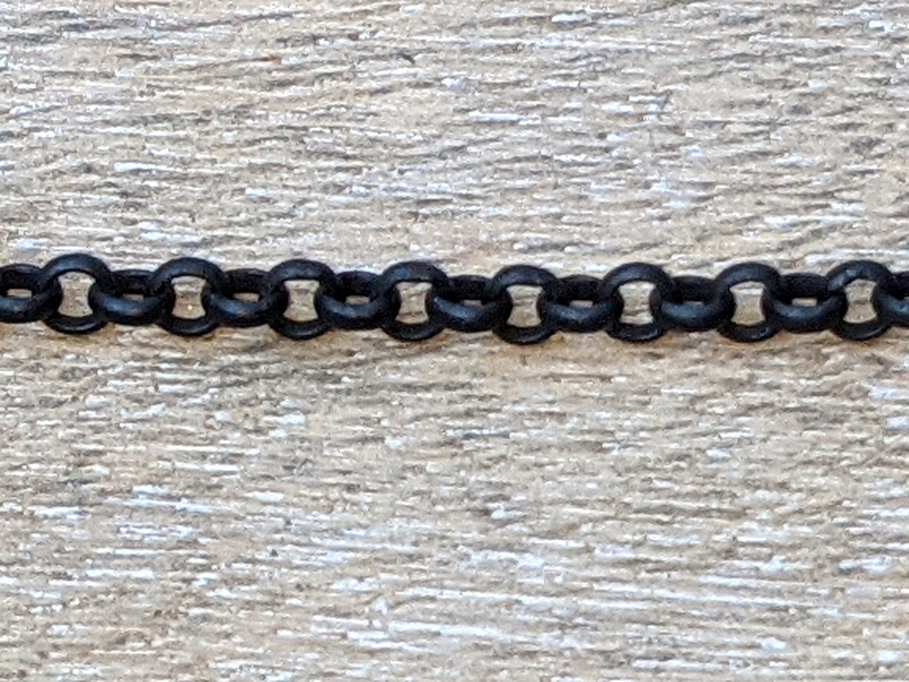 3mm Rolo Chain in Matte Black Nite - Etsy