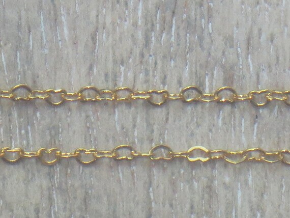 Gold Plated Tiny Heart Link Chain Dainty Chain Soldered - Etsy