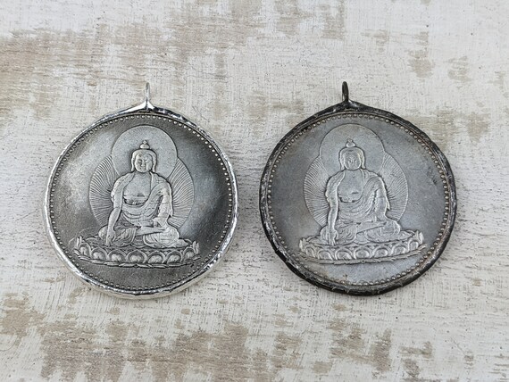 Hand Soldered Meditating Buddha Replica Coin Pendant Dollar | Etsy