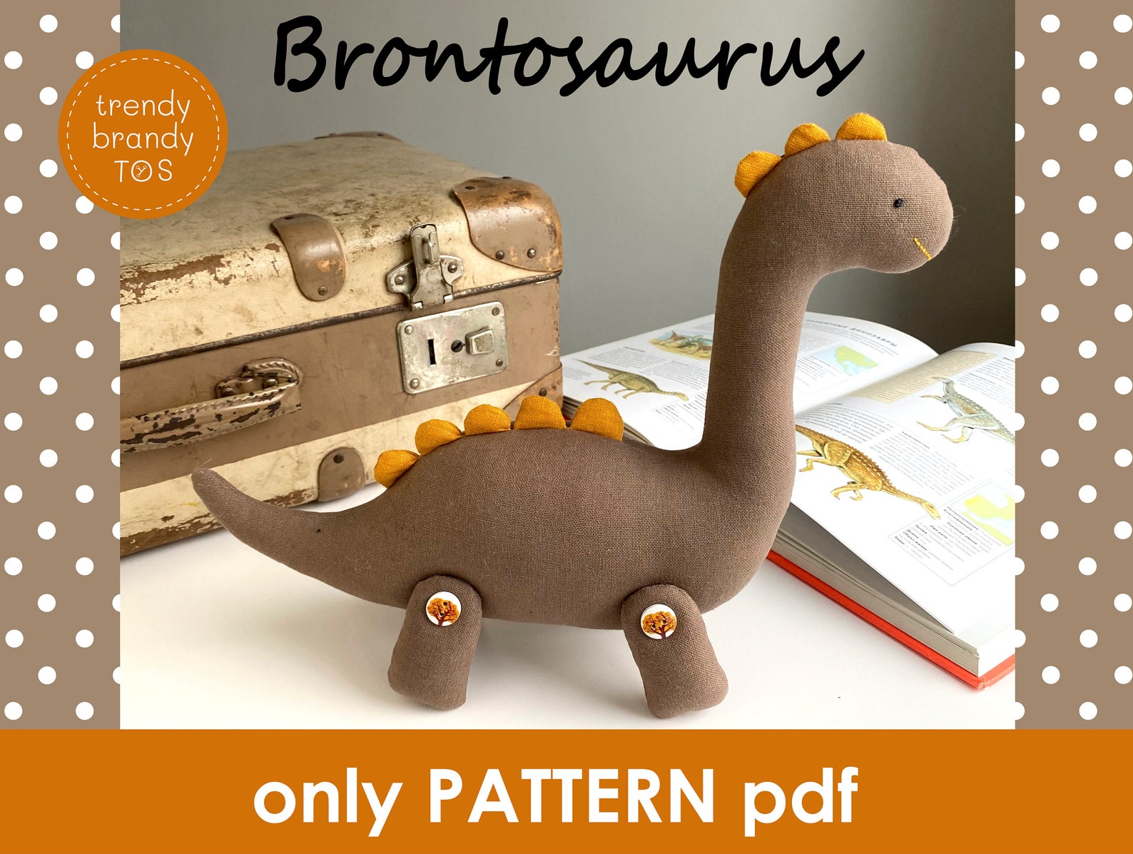 Dinosaur Sewing Pattern Linen Toy Stuffed Animal PDF Pattern - Etsy UK