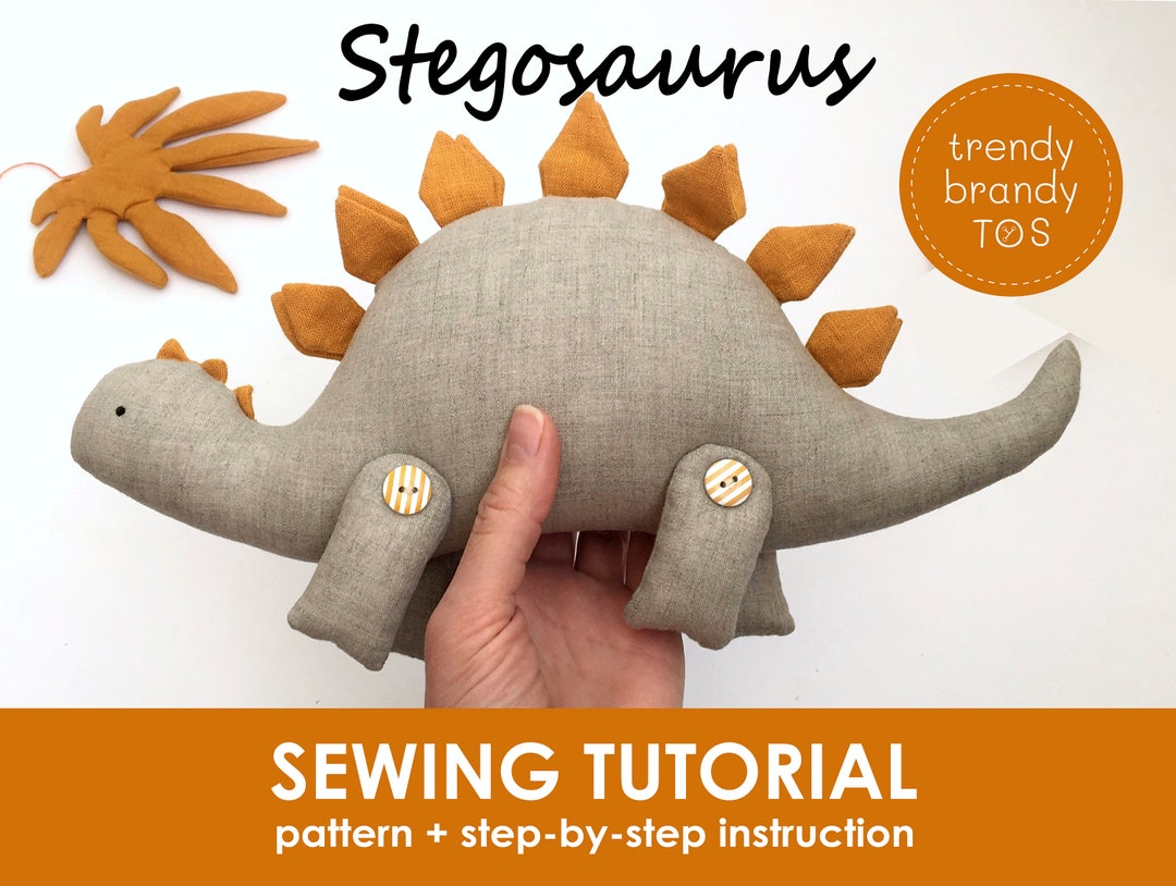Stegosaurus Plush Toy Sewing Pattern, Linen Stuffed Animal (PDF Pattern ...