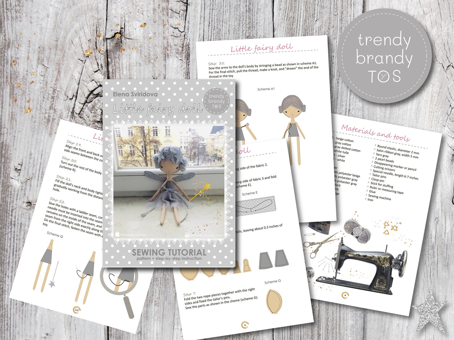 Fairy Doll Pattern PDF Rag Doll 14 Inch Sewing Tutorial Baby - Etsy