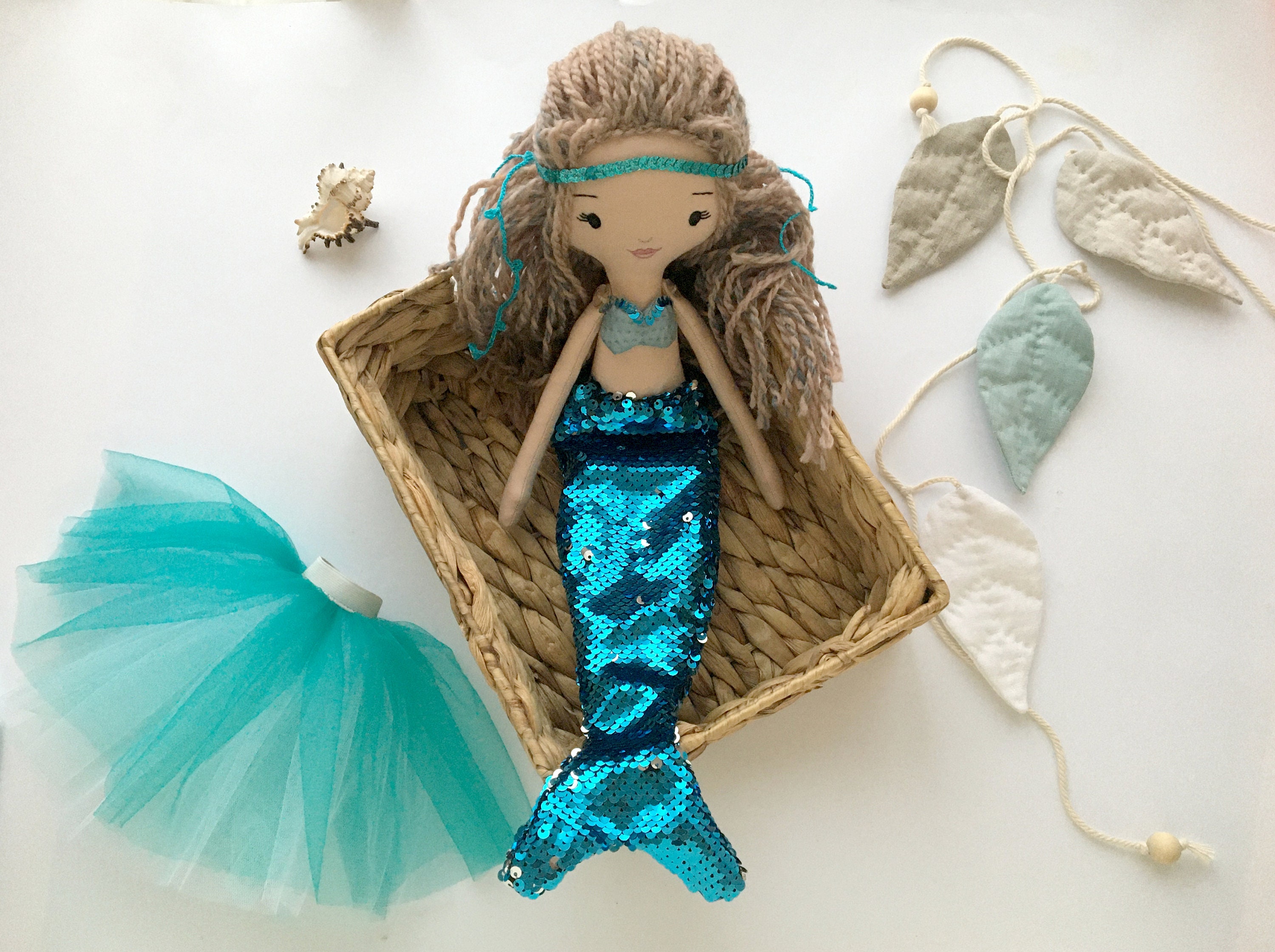 Mermaid Rag Doll Mermaid Ts For Girls Room Decor Mermaid Etsy