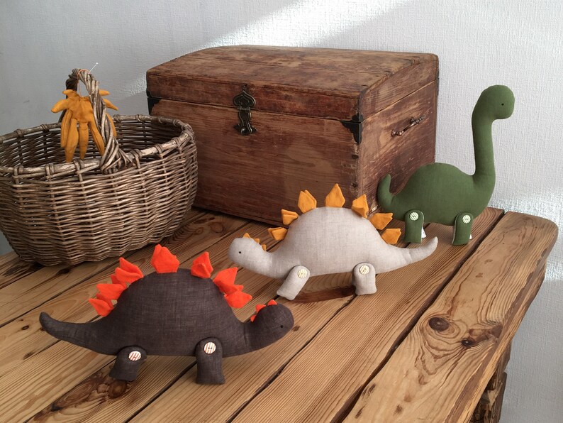 Handmade Linen Stegosaurus Plush Toy, Eco-friendly Dinosaur Gift - Etsy