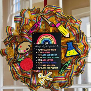 Teacher Classroom Wreath, Back to School Door Wreath, Thank You Wreath ...