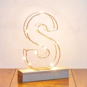 Light up Letter S Custom Name Copper Light up Letter - Etsy UK