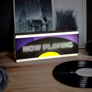 Light up Vinyl Now Playing Sign LED Portable & Wall Hanging for Vinyl ...
