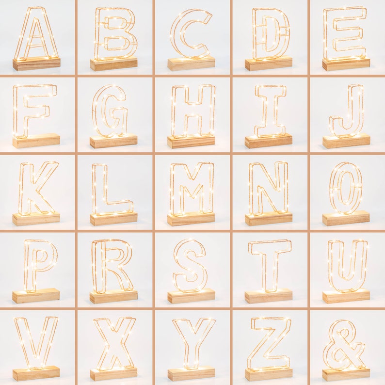 Light up Letter & Custom Name Copper Light up Letter - Etsy UK