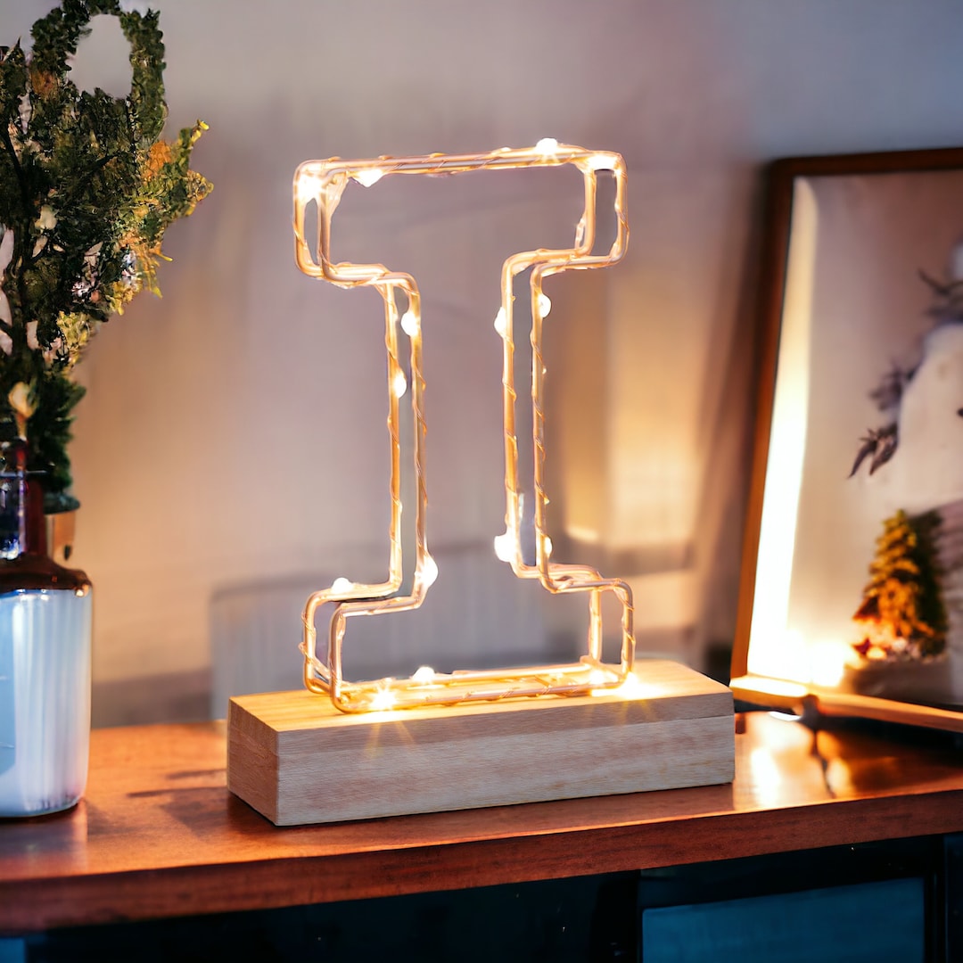 Light up Letter I | Custom Name Copper Light up Letter | Bedroom Living ...