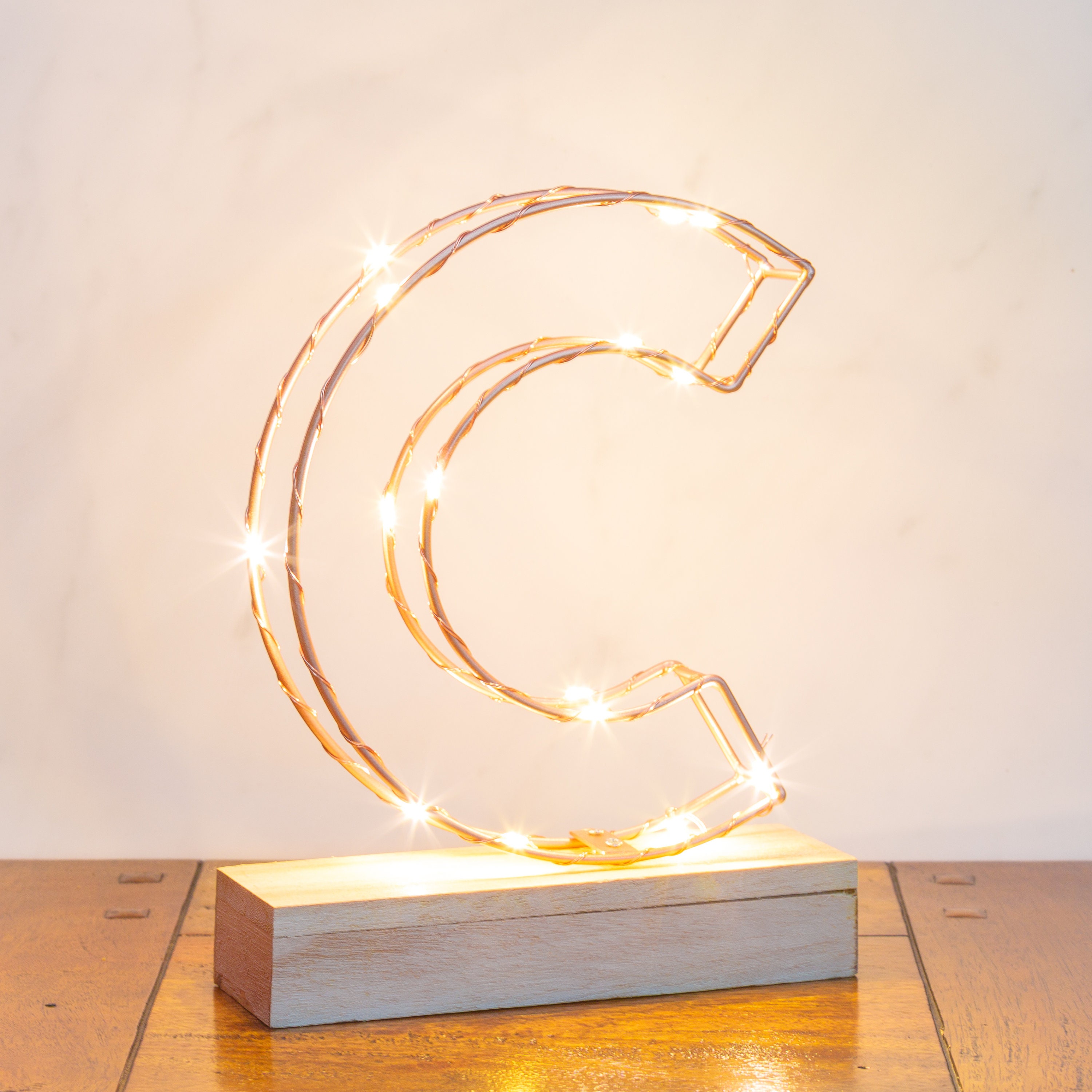 Light up Letter C Custom Name Copper Light up Letter C - Etsy