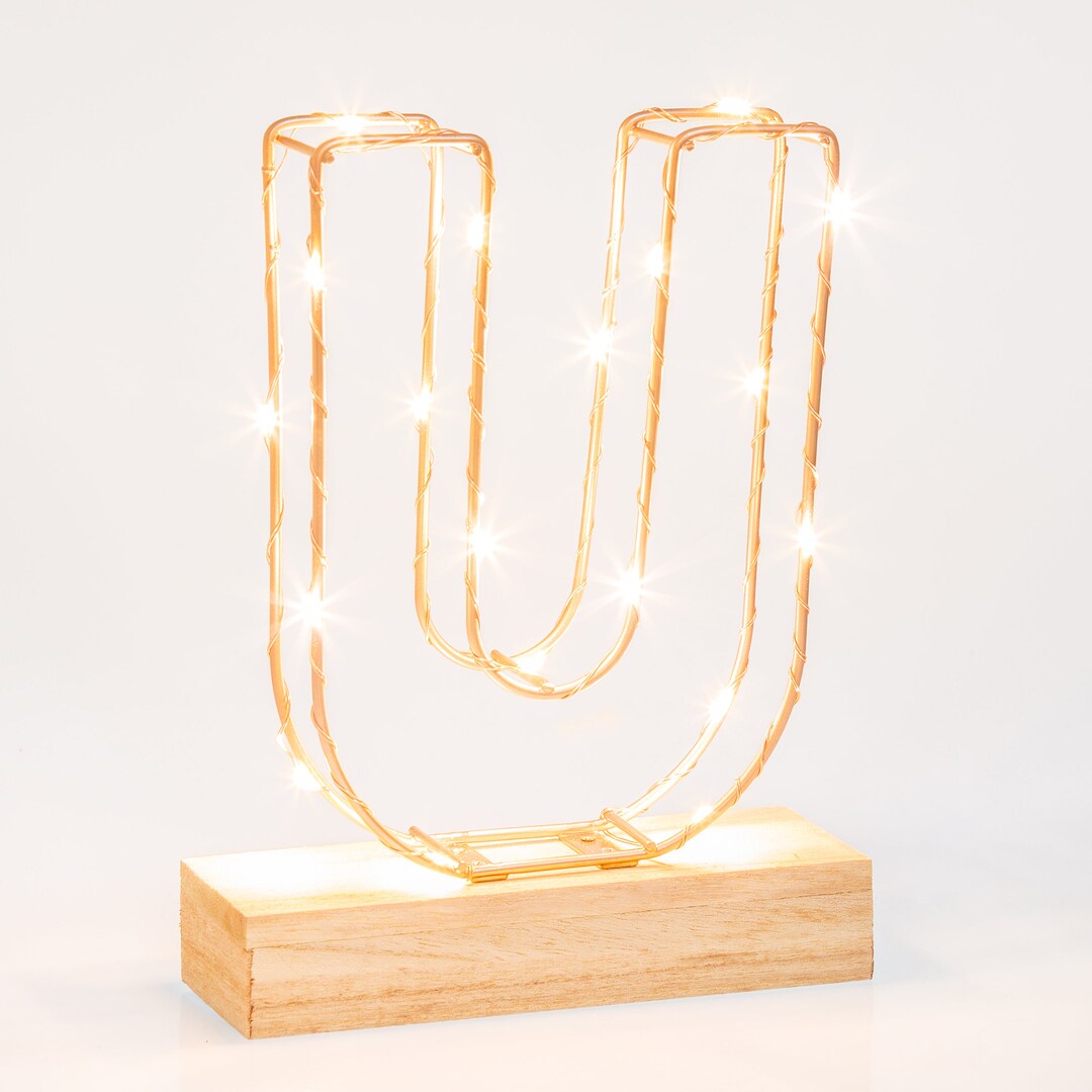 Light up Letter U Custom Name Copper Light up Letter - Etsy UK