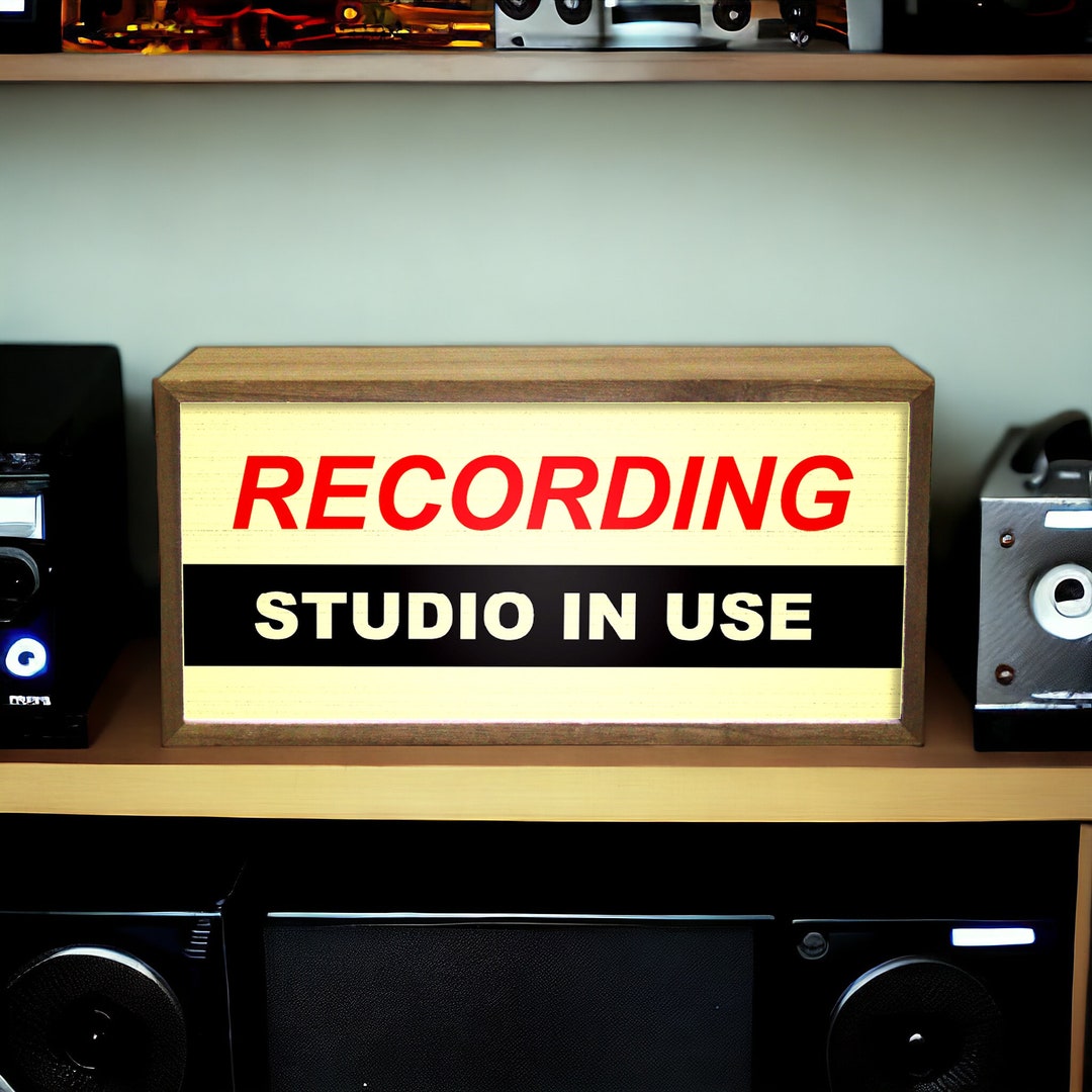 Light Box Recording Studio in Use | Illuminated LED Sign | Retro Sound ...